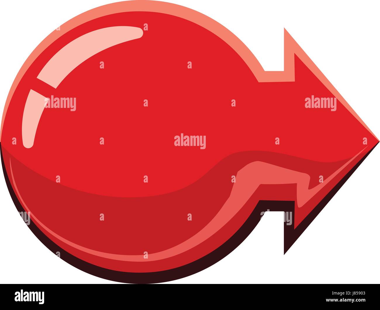 Red glossy right arrow icon, cartoon style Stock Vector Image & Art - Alamy