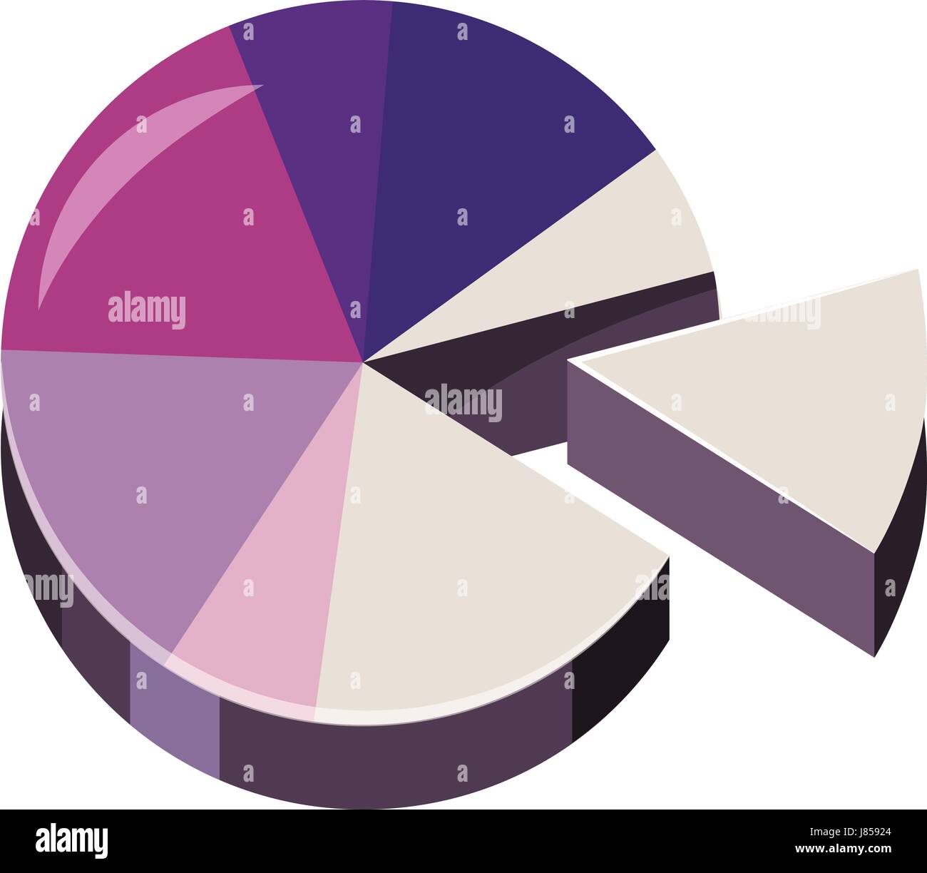 Colorful pie graphic chart icon, cartoon style Stock Vector Image & Art ...