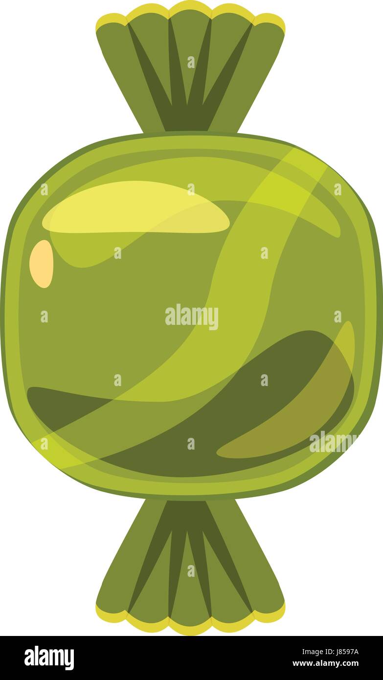 Sweet candy in green wrap icon, cartoon style Stock Vector Image & Art ...