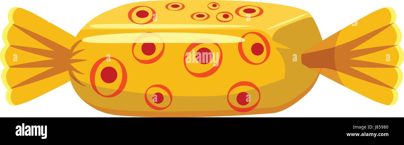 Sweet candy in yellow wrap icon, cartoon style Stock Vector Image & Art ...