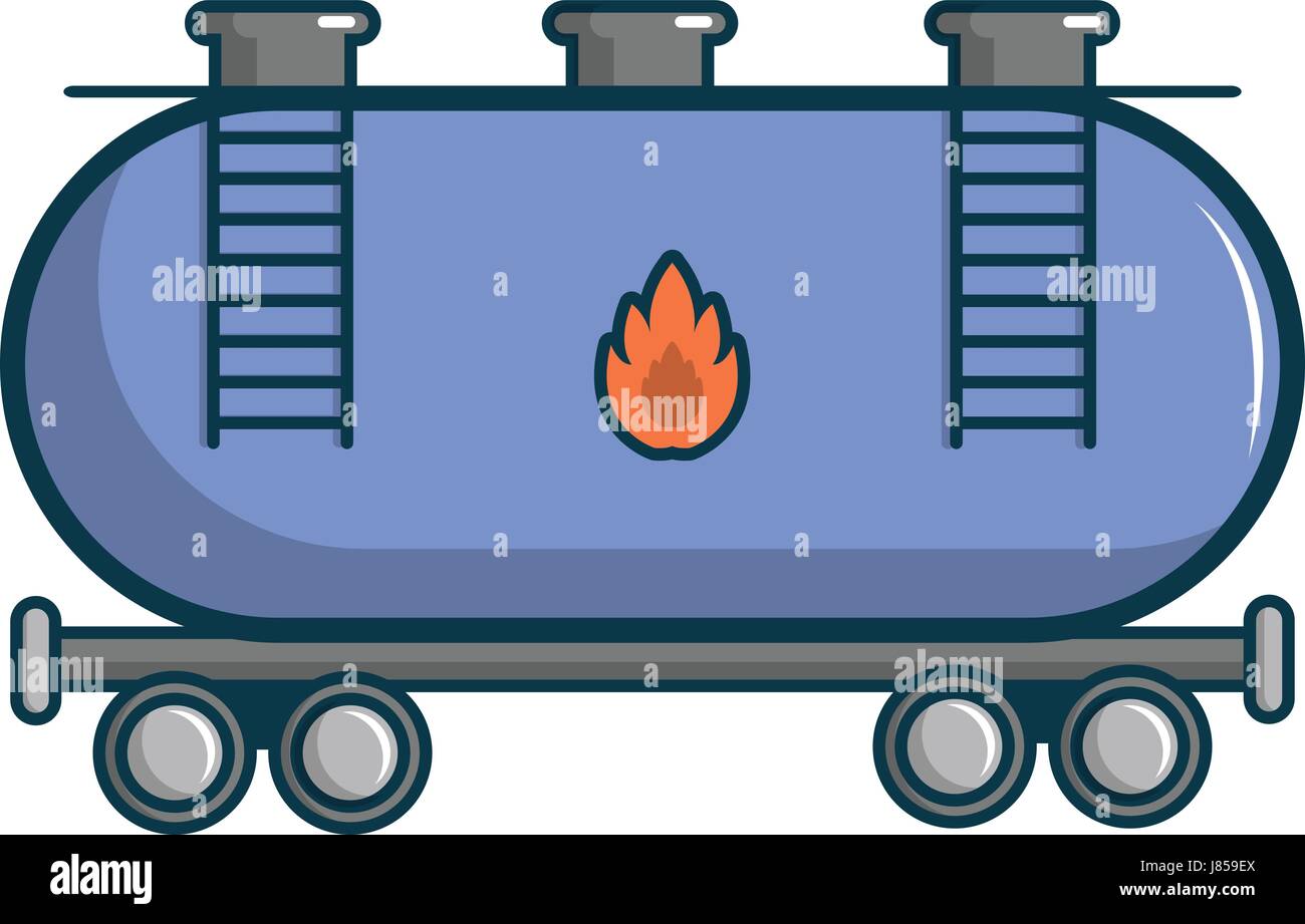 Gasoline railroad tanker icon, cartoon style Stock Vector Image & Art ...