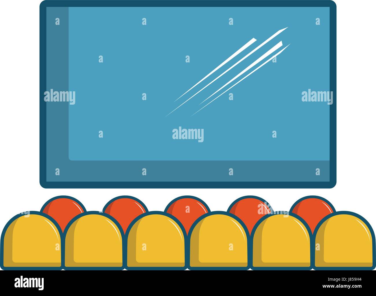 Cinema auditorium with screen and seats icon Stock Vector Image & Art ...