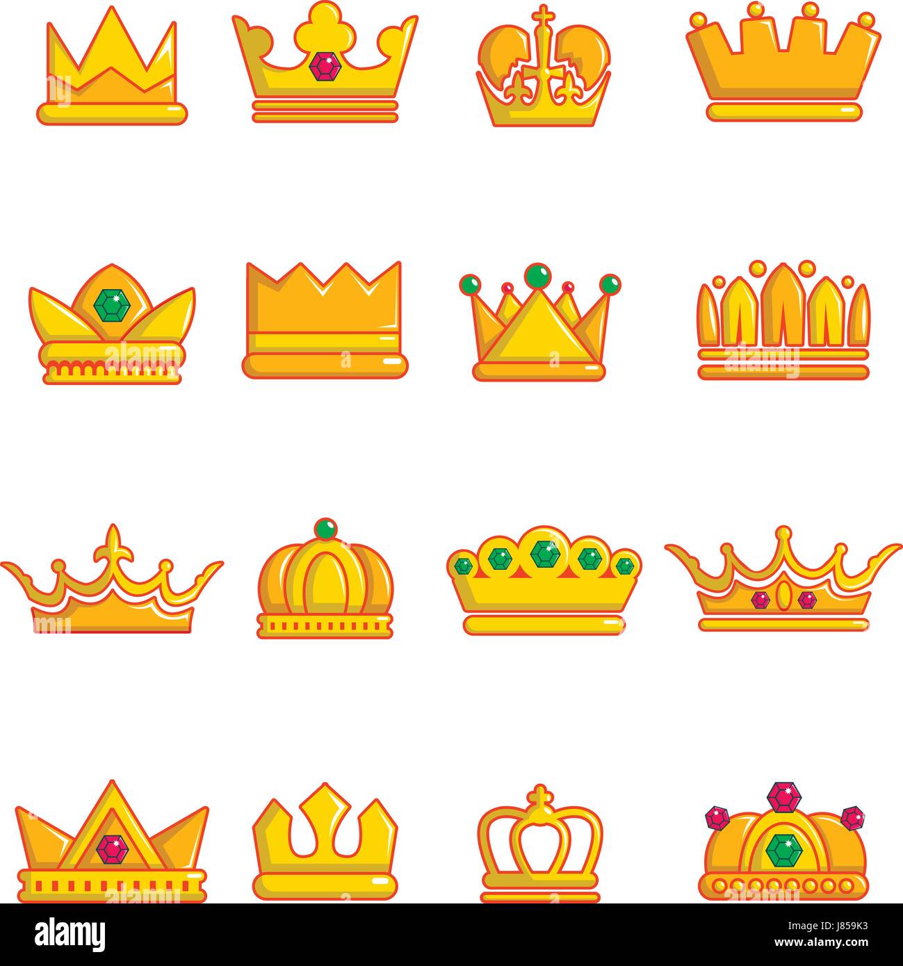 Crown gold icons set, cartoon style Stock Vector Image & Art - Alamy