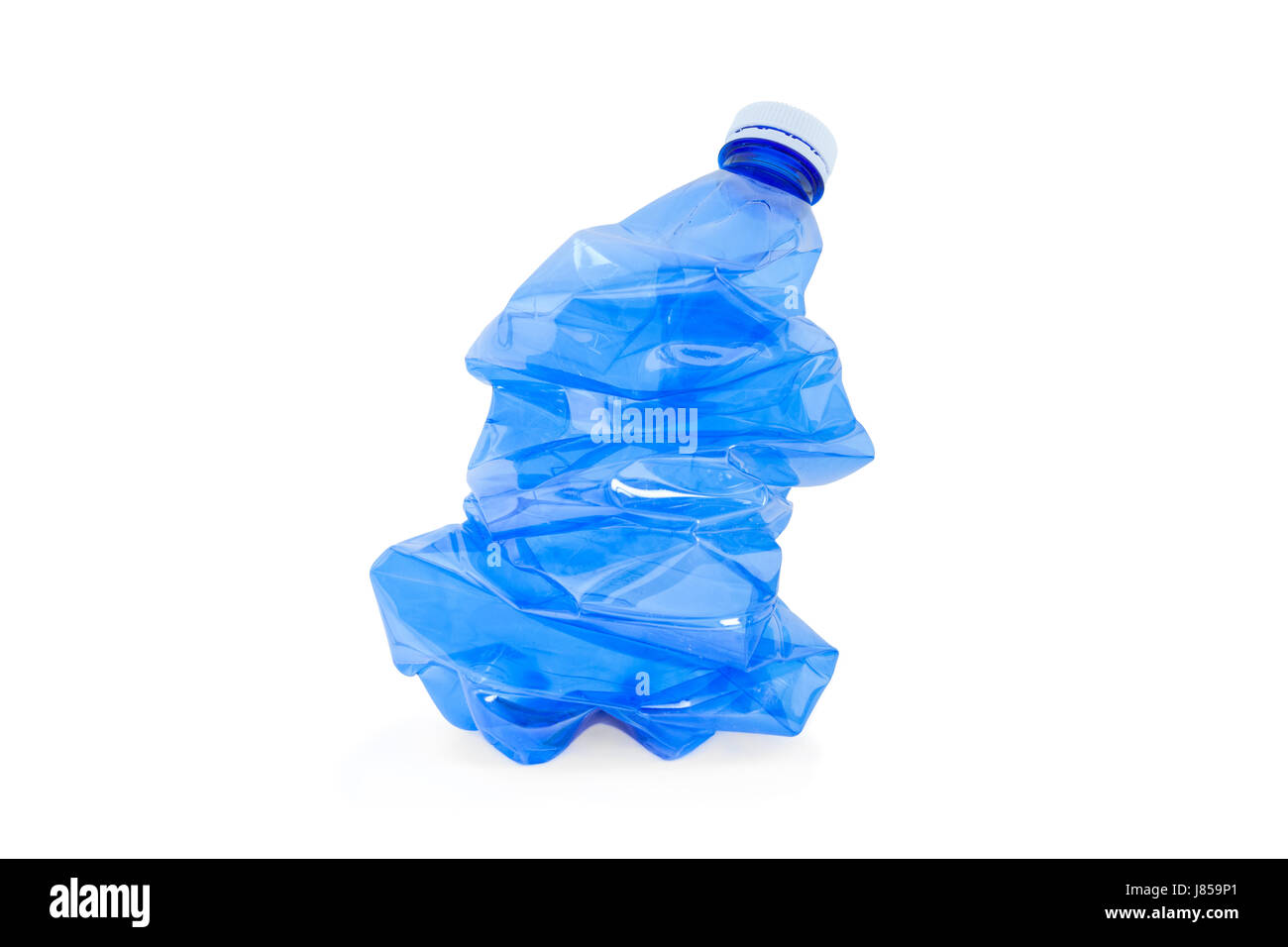 Empty Blue used water bottle for recycling Stock Photo - Alamy