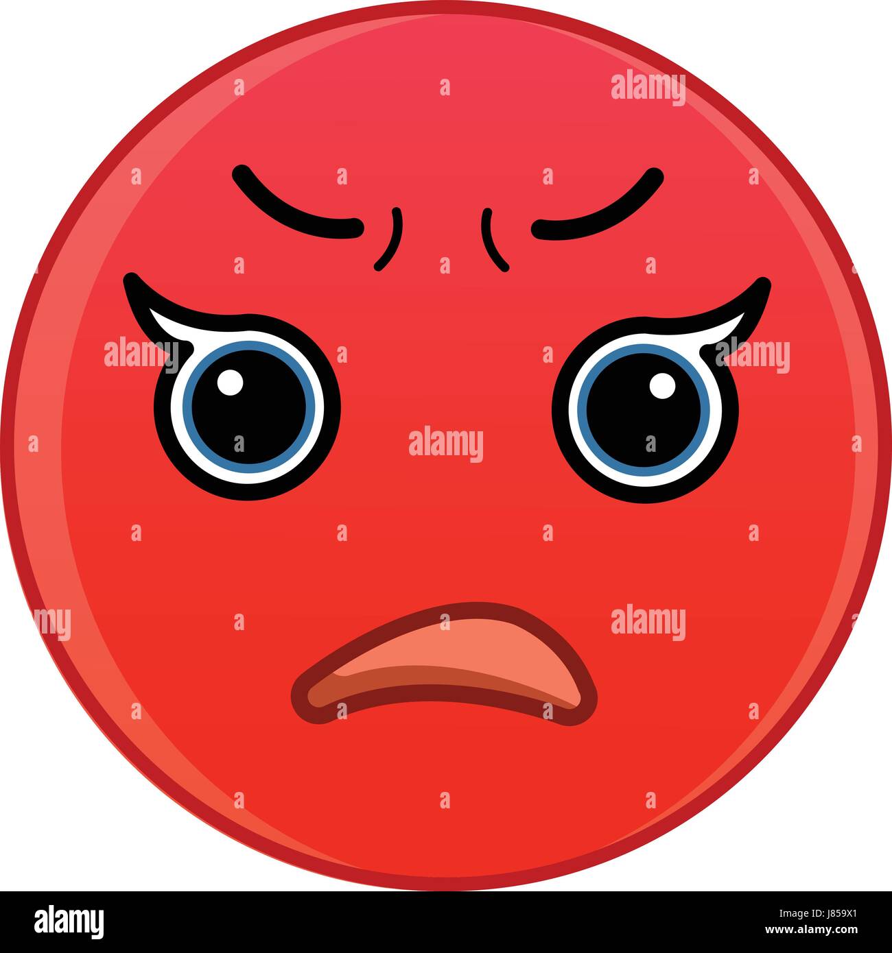 Red upset emoticon icon, cartoon style Stock Vector Image & Art - Alamy