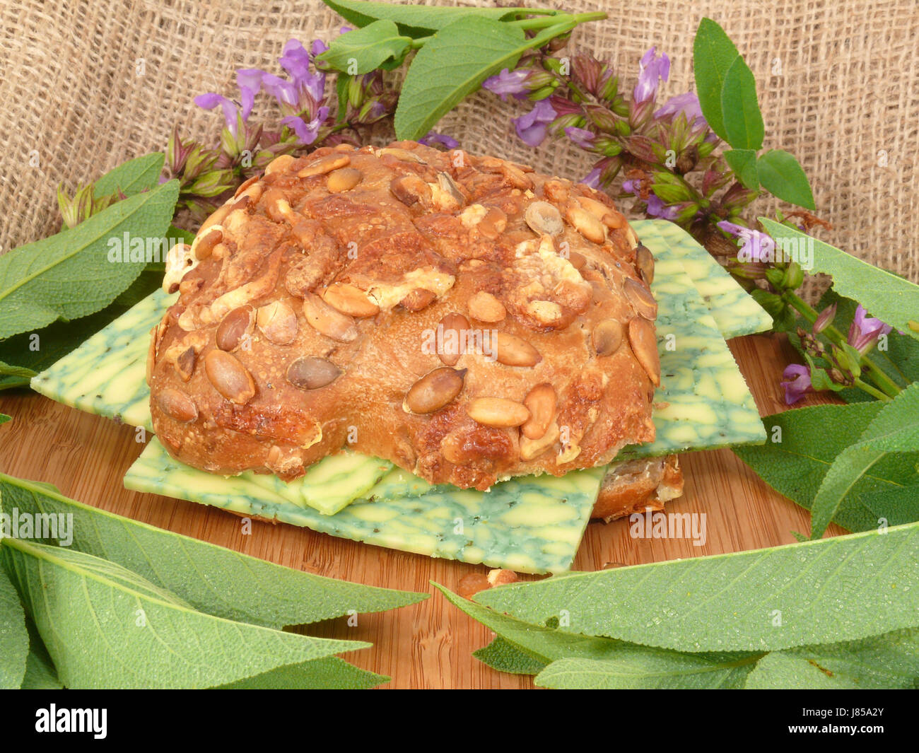 sage cheese roll kaiser green brown brownish brunette taste sage still ...