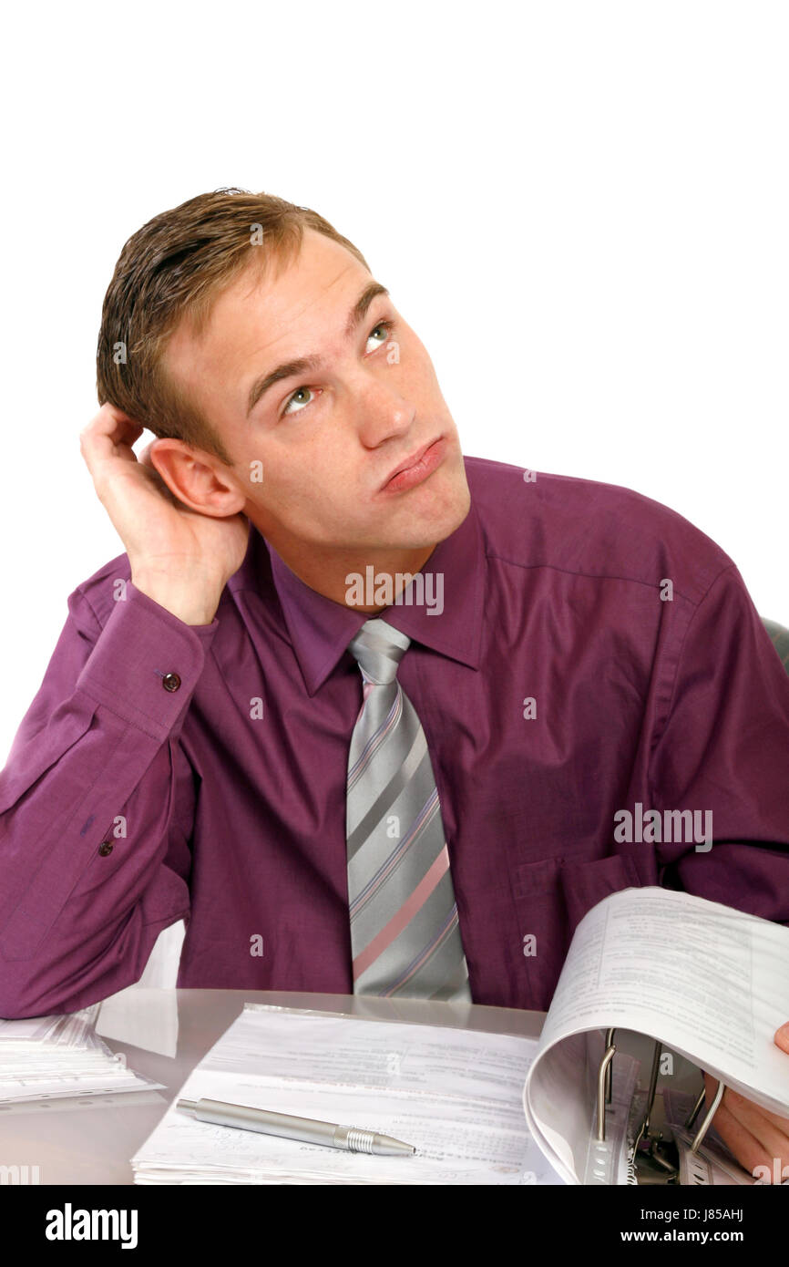 man in office thinking Stock Photo - Alamy
