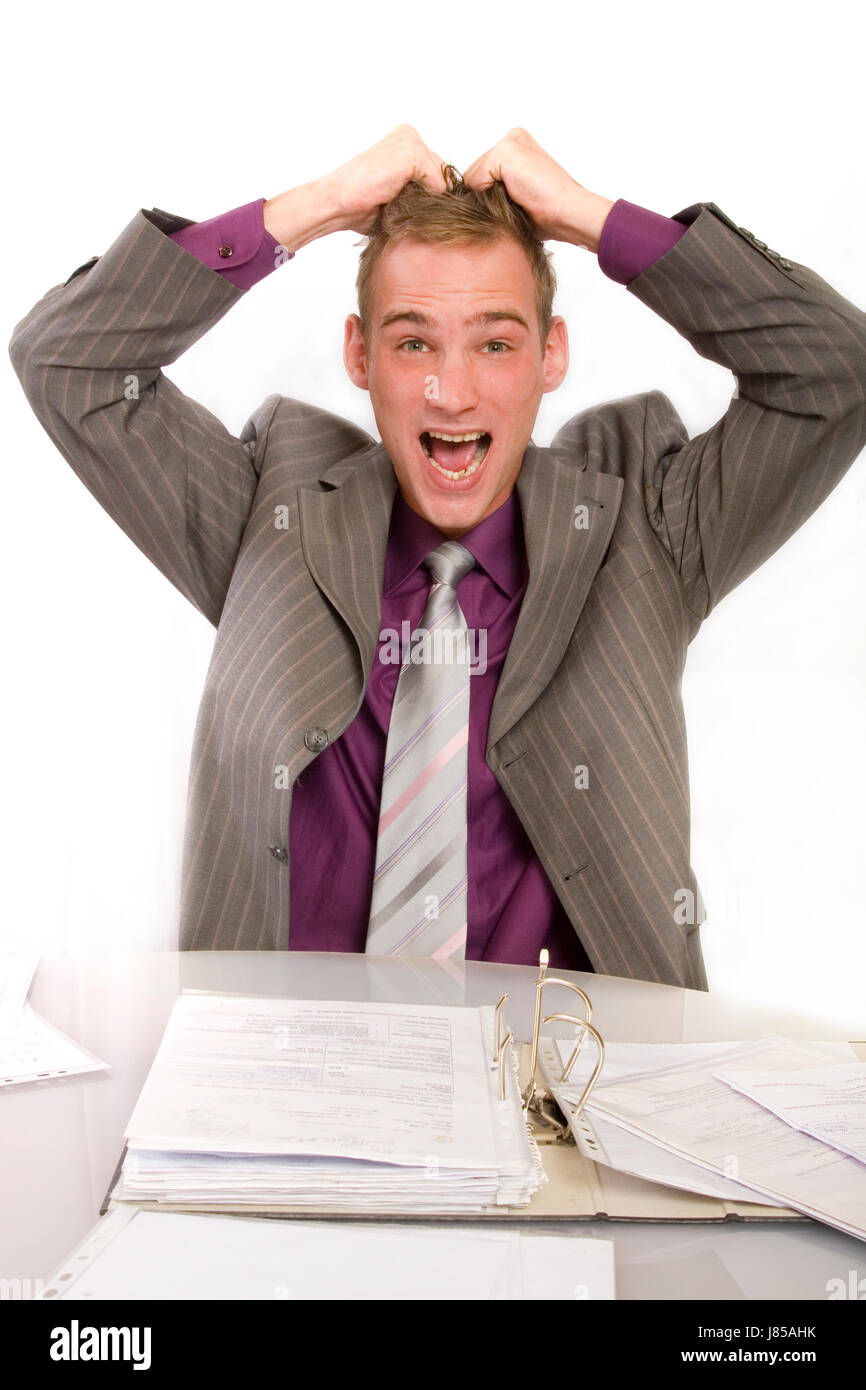 desperate businessman in the office Stock Photo - Alamy