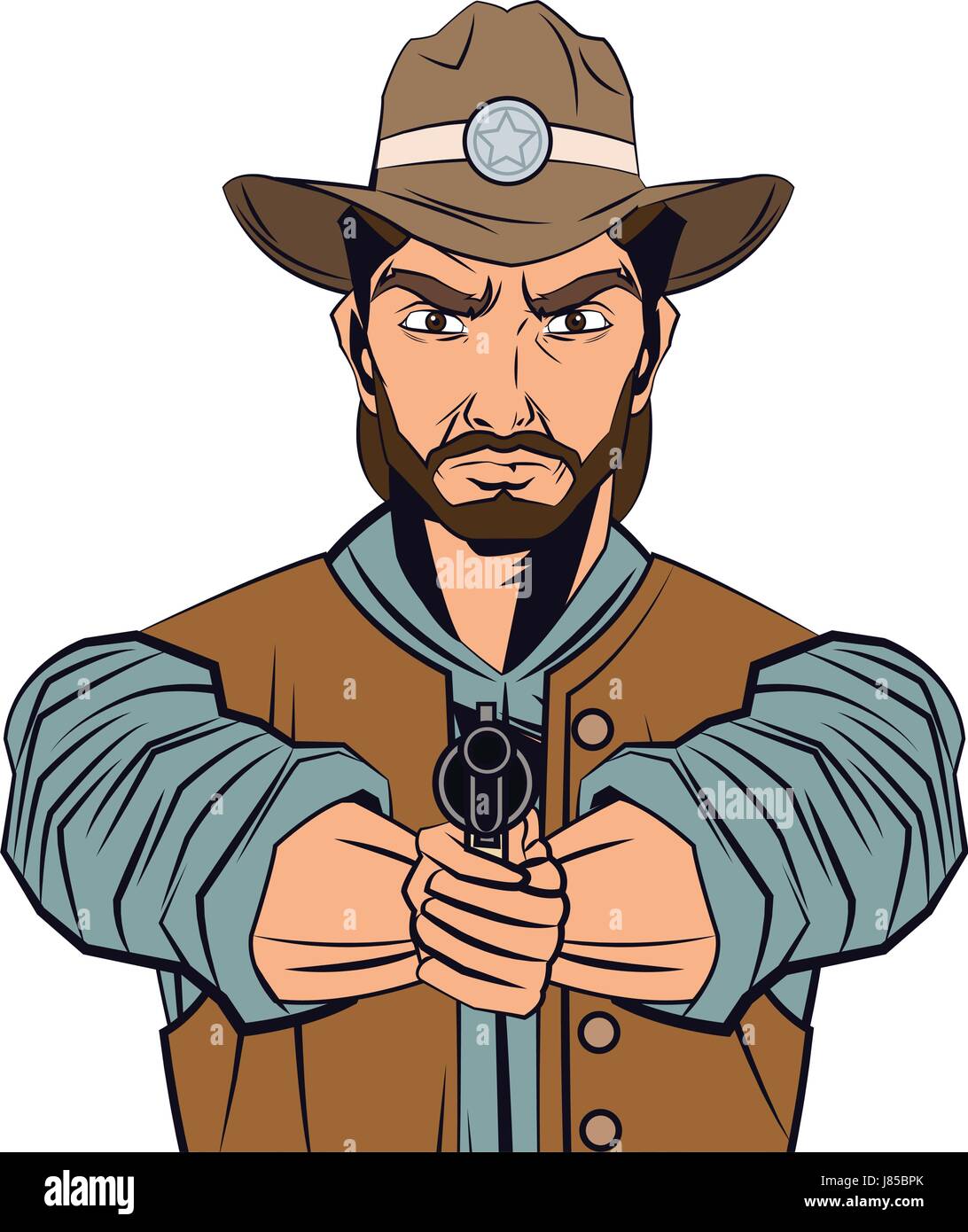 Man beard in cowboy hat Stock Vector Images - Alamy