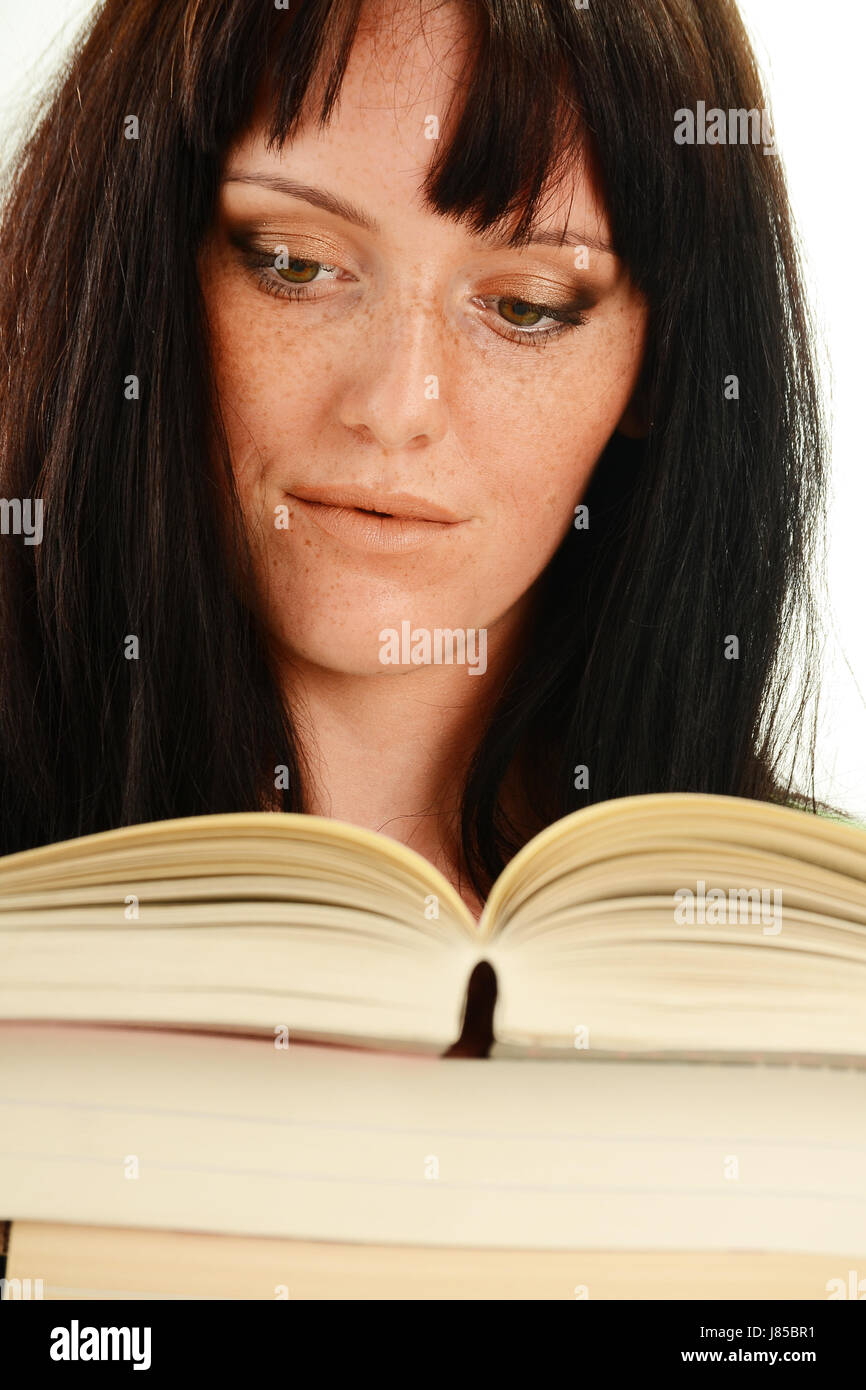 woman female reading learning book school educational institution ...