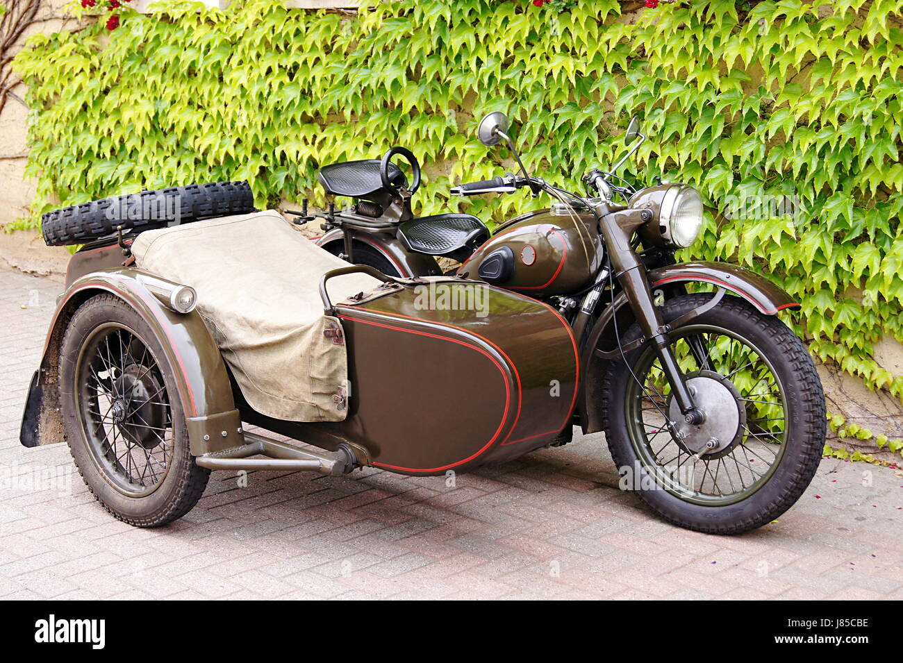 nostalgia old-timer restores sidecar motorcycle motorbike drive ...