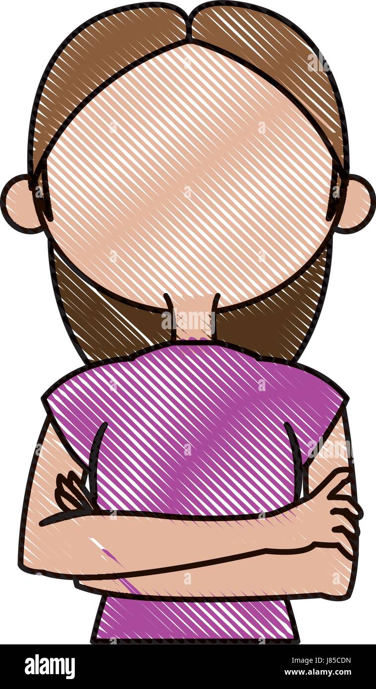 Cartoon girl crossed arms hi-res stock photography and images - Alamy