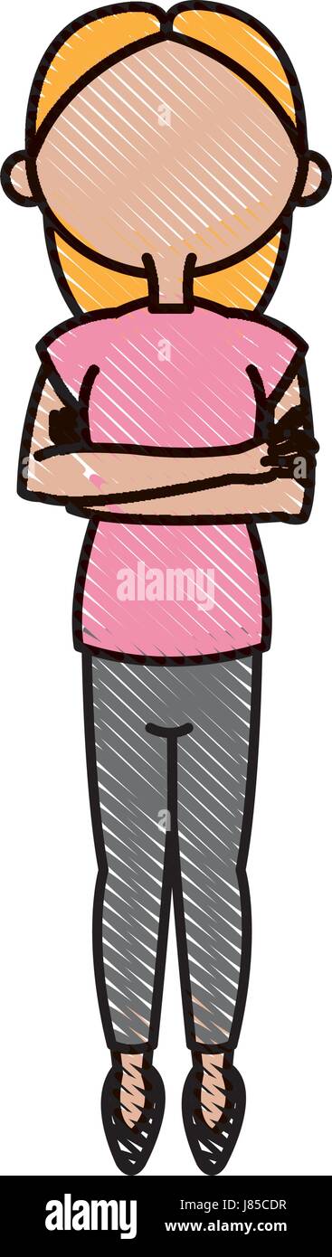 Cartoon girl crossed arms hi-res stock photography and images - Alamy