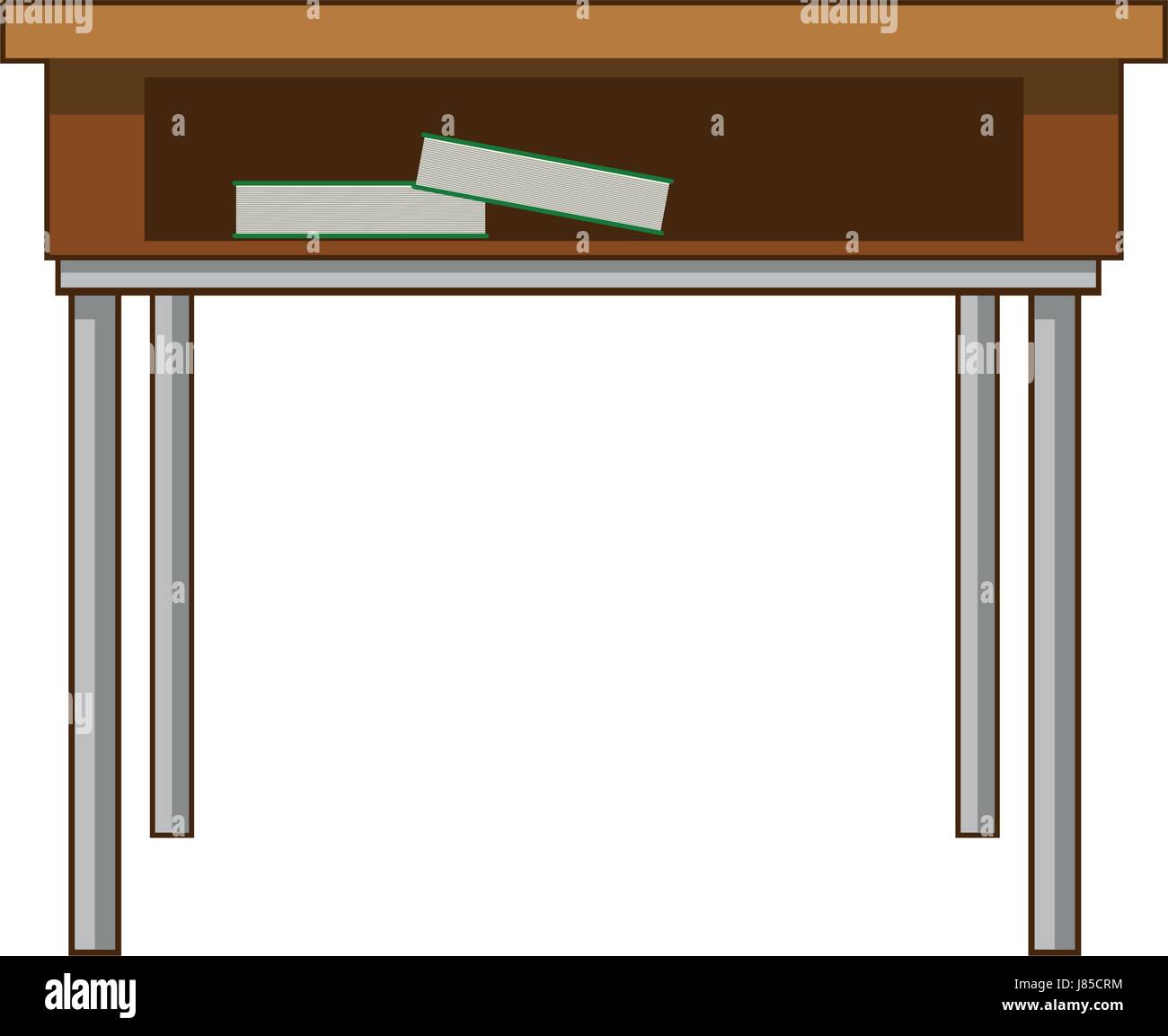 school table with books class design Stock Vector Image & Art - Alamy