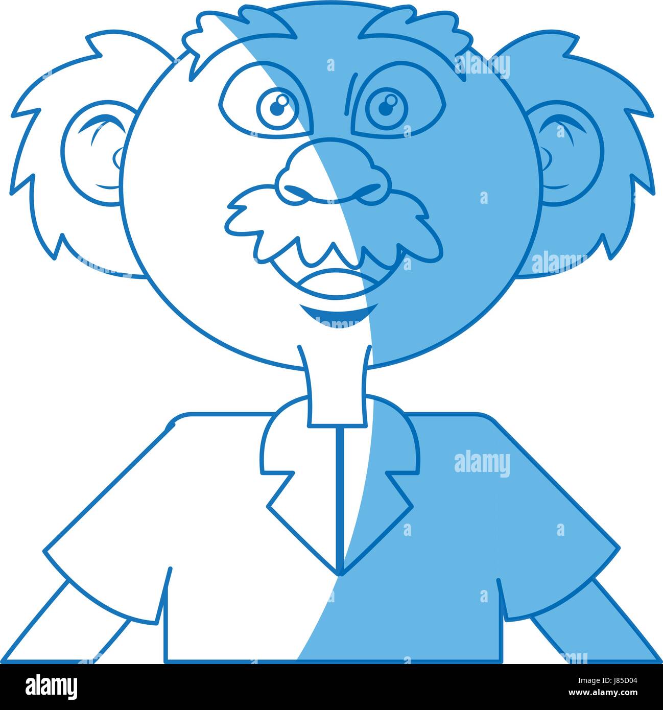 cartoon old professor man scientific with mustache bald Stock Vector ...