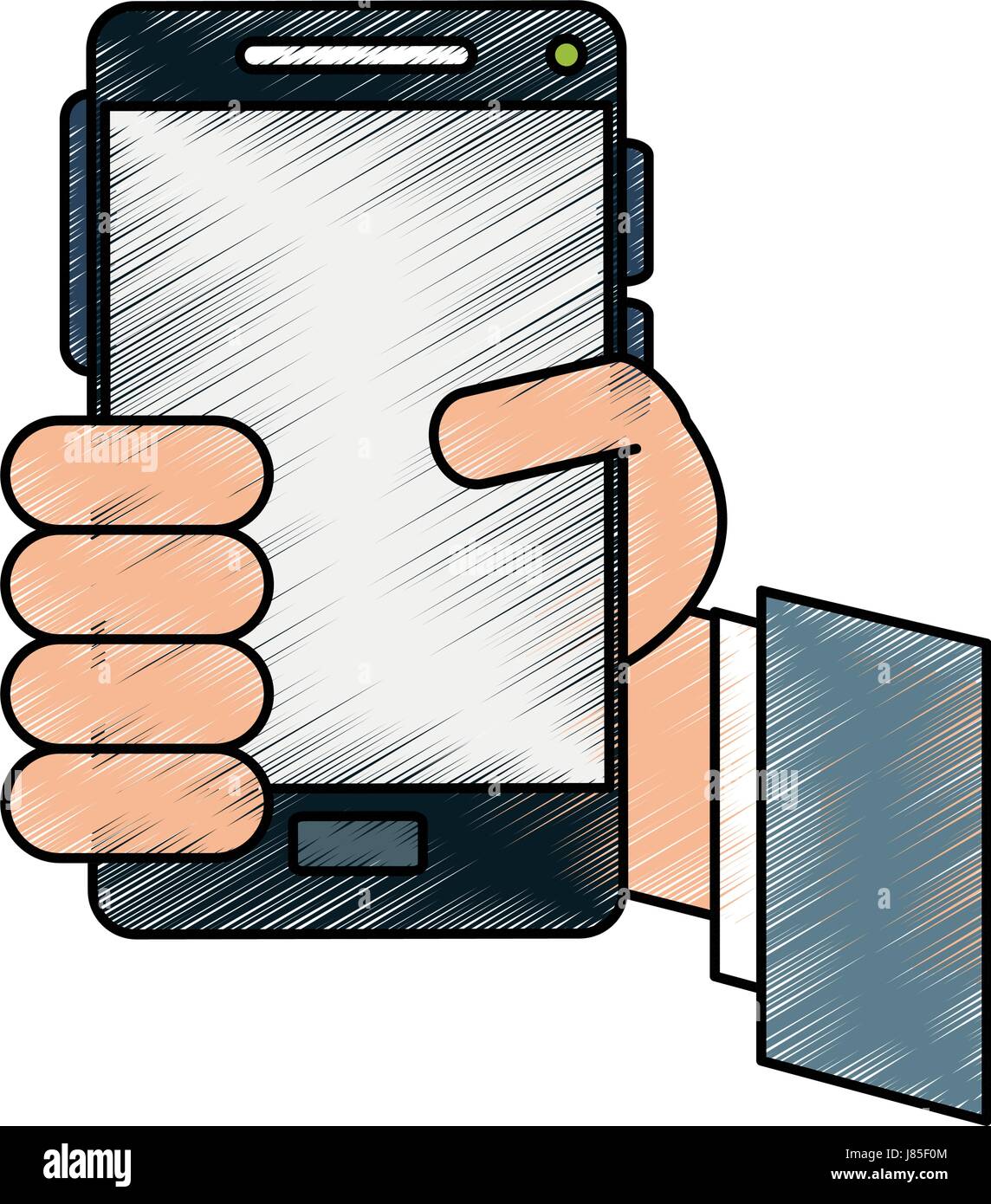 hand cellphone illustration Stock Vector Image & Art - Alamy