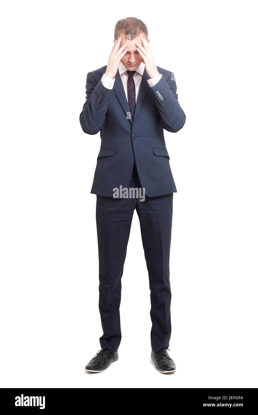 isolated male masculine portrait sad blank european caucasian ...