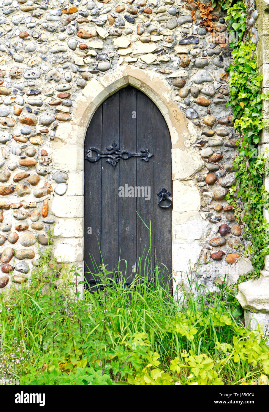 A view of the Priest's door at the parish church of St Andrew at Bacton ...