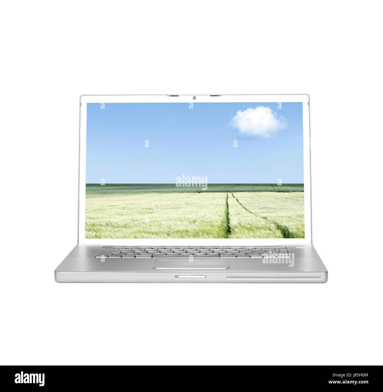 blue laptop notebook computers computer keyboard PC object isolated ...