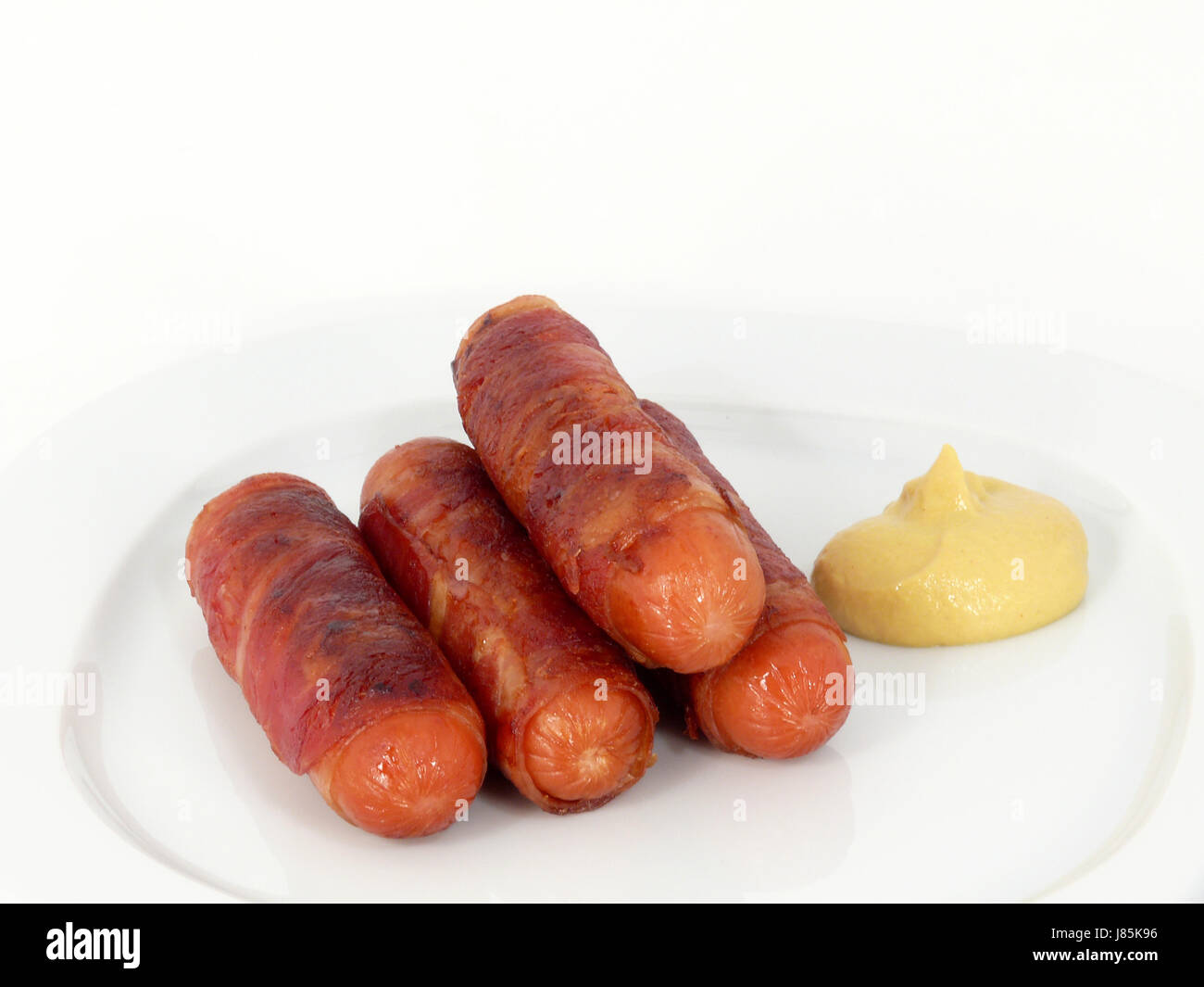 small tiny little short mini sausage bacon frankfurters food aliment ...