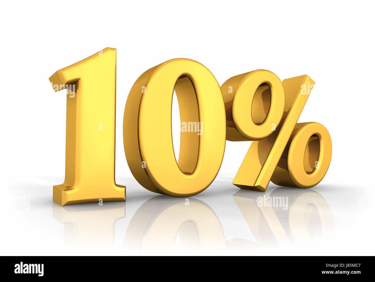 golden ten number percent percentage gold calculation isolated stock ...