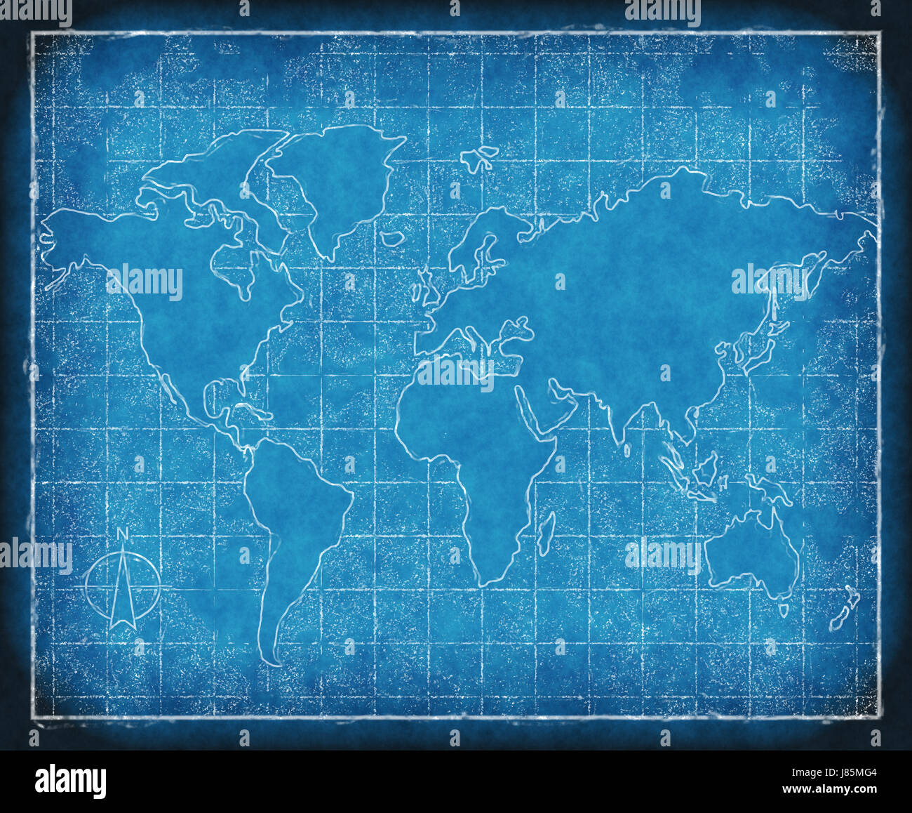 navigation rough illustration places print countries worn old-fashioned ...