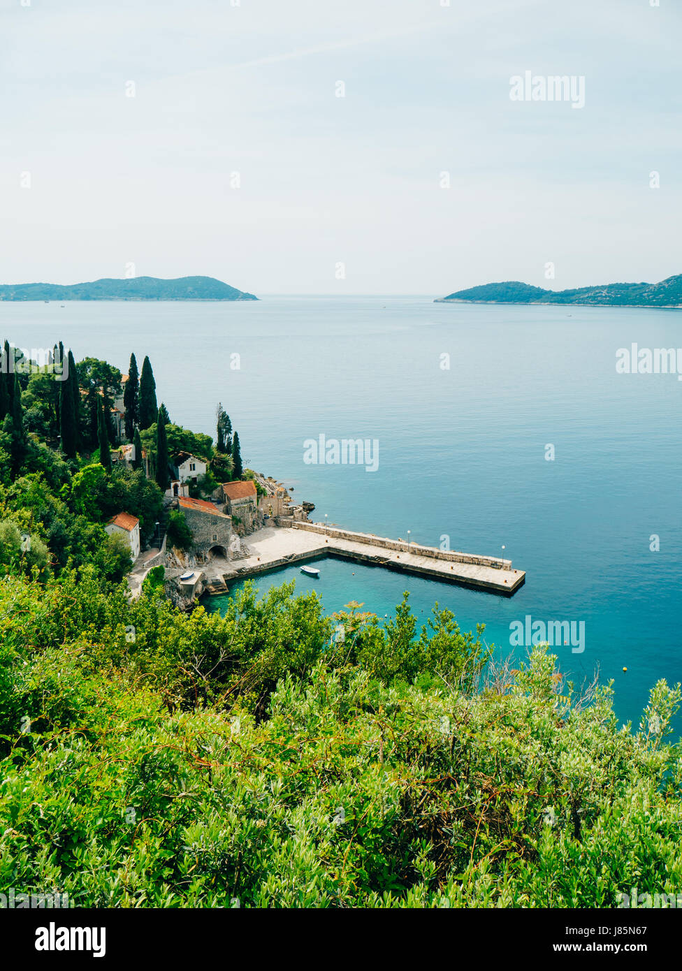 Boat mooring Arboretum Trsteno, near Dubrovnik, Croatia Stock Photo - Alamy