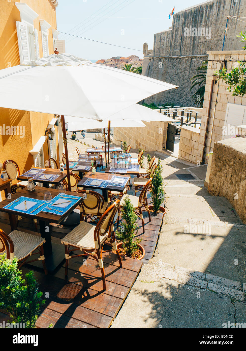 Street Cafe. Cafe in Montenegro and Croatia Stock Photo - Alamy