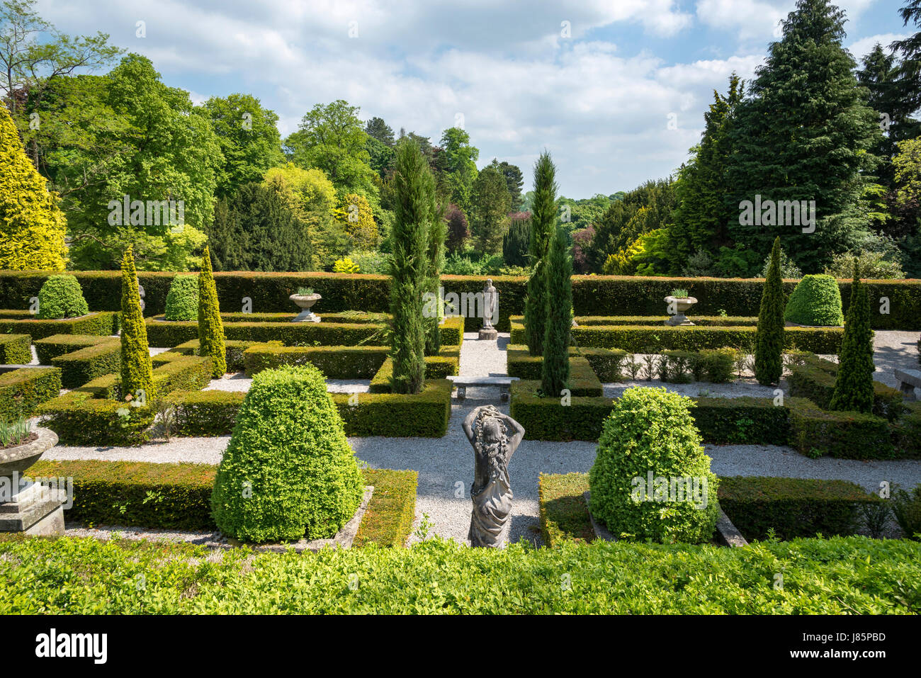 The Italian garden at Thornbridge hall gardens near Great Longstone ...