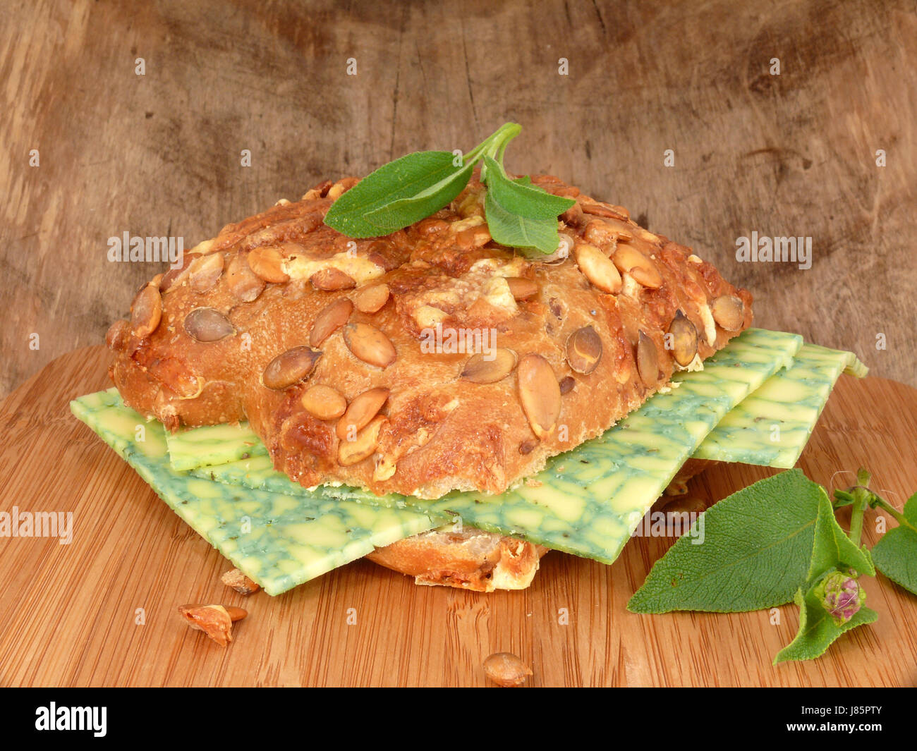 sage cheese roll kaiser green brown brownish brunette taste sage still ...