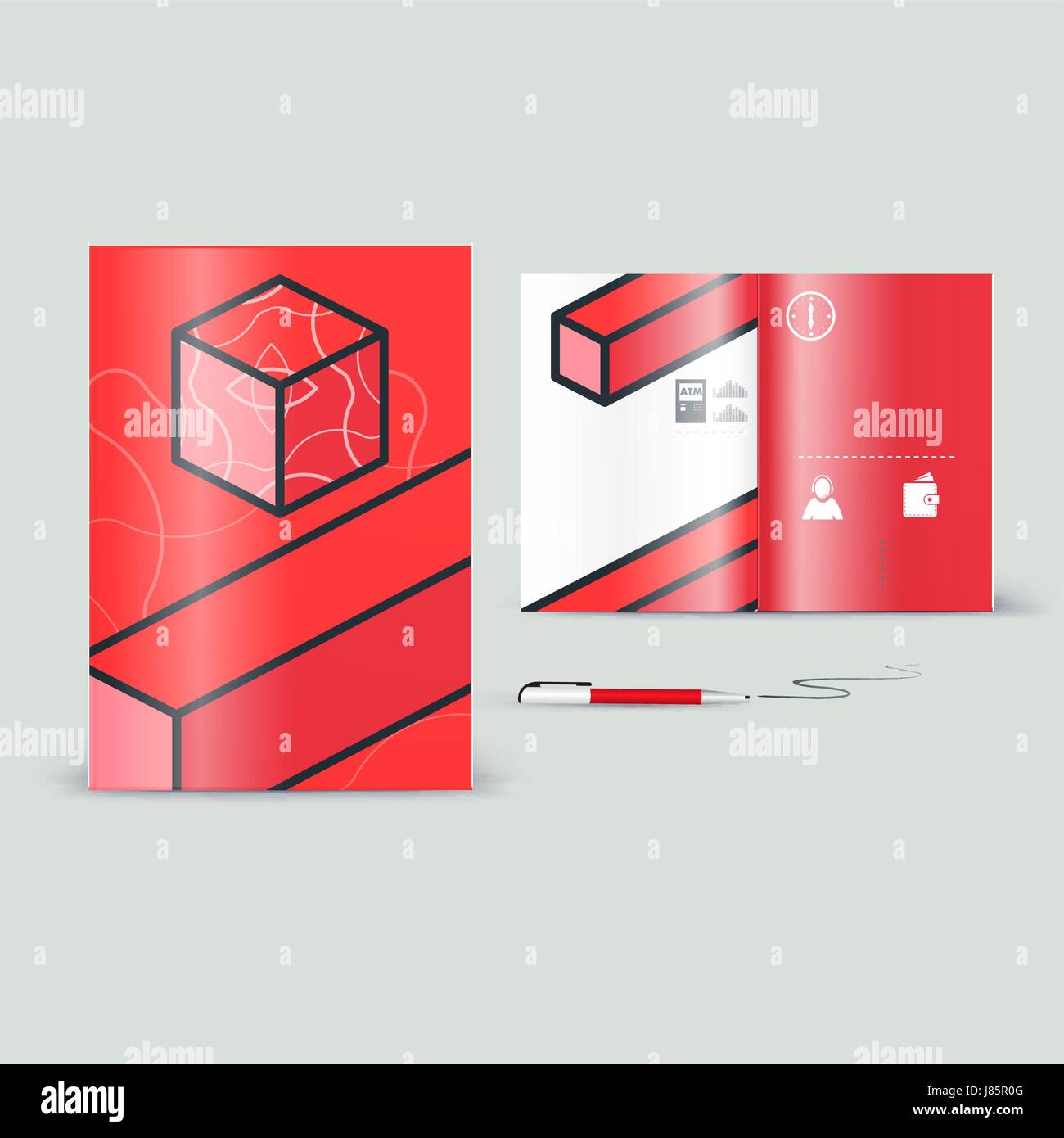 Corporate booklet promotion template with color elements. Vector ...