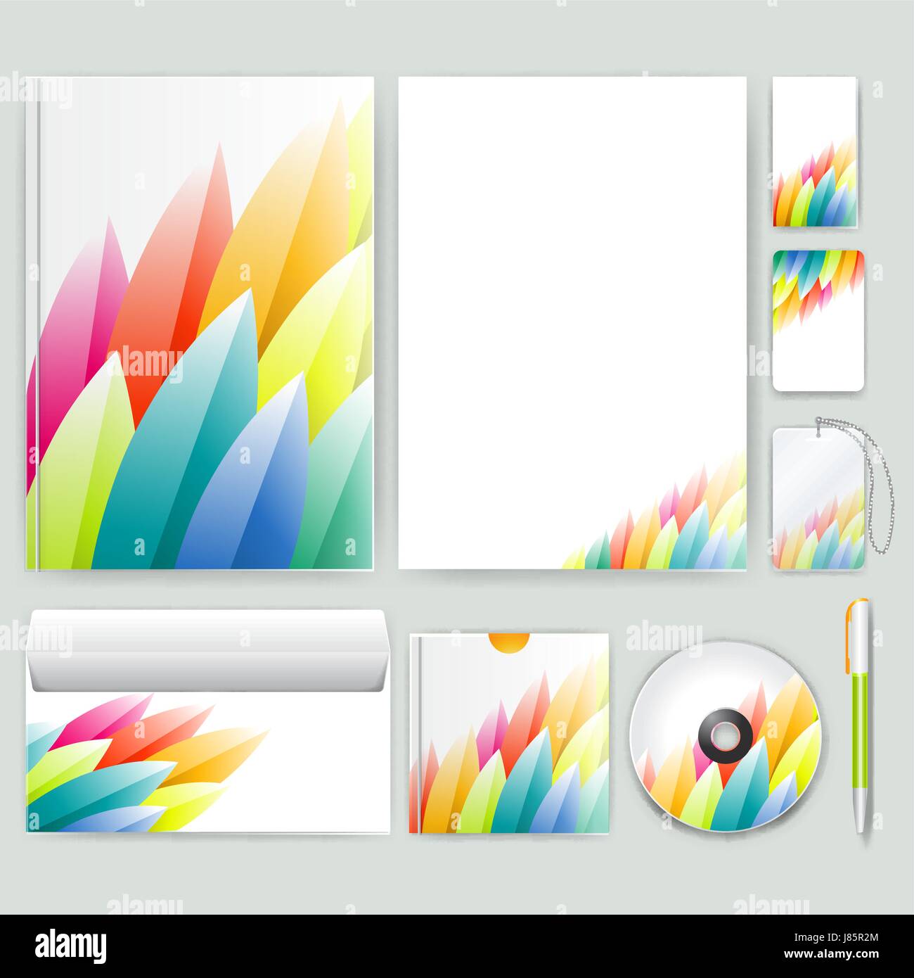 Corporate identity template with color elements. Vector company ...