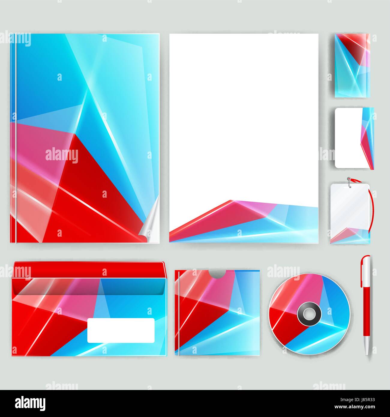 Corporate identity template with color elements. Vector company ...