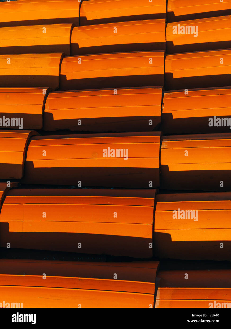 The texture of the orange tile roof Stock Photo - Alamy
