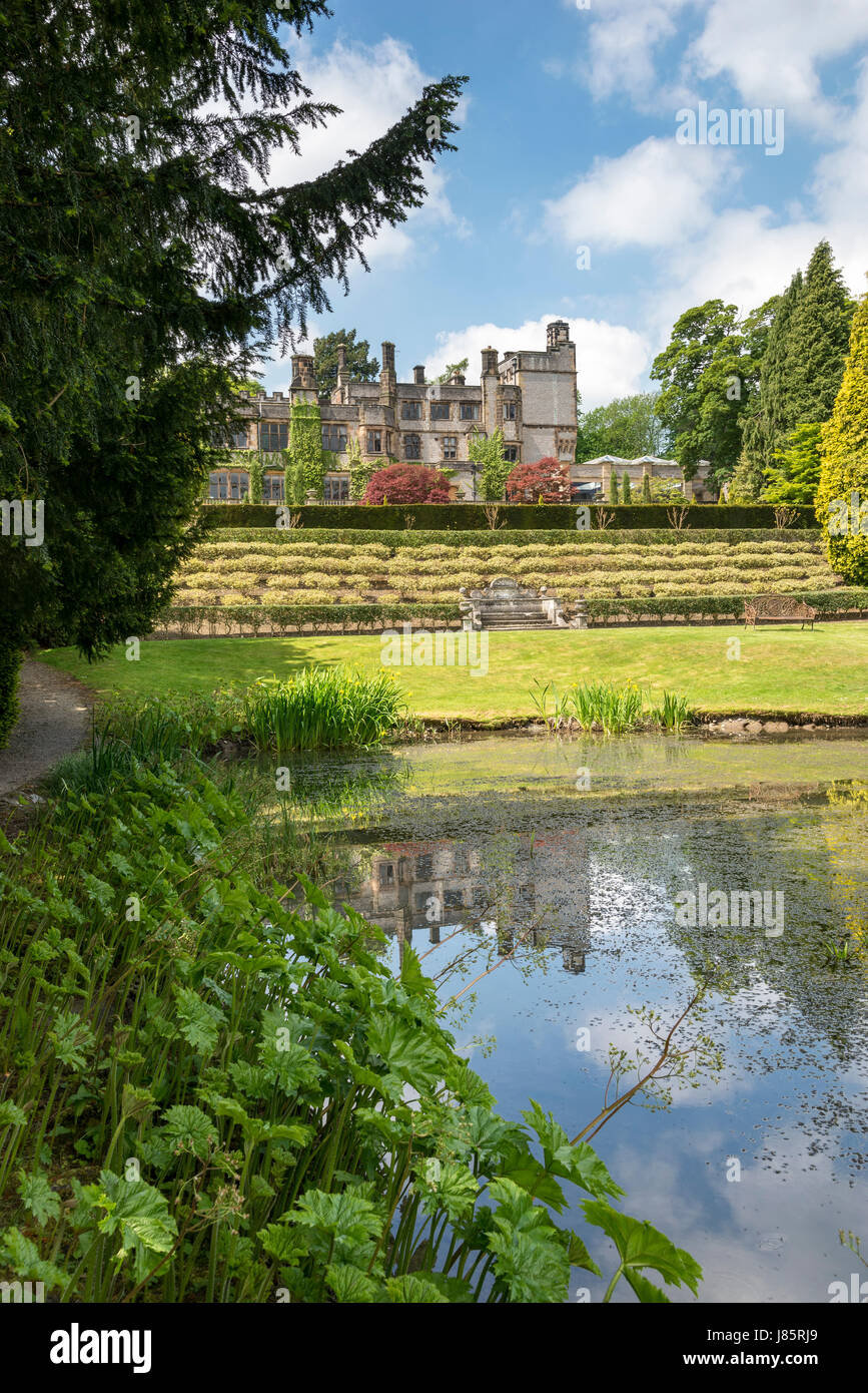 Koi lake at Thornbridge hall gardens near Great Longstone, Derbyshire ...
