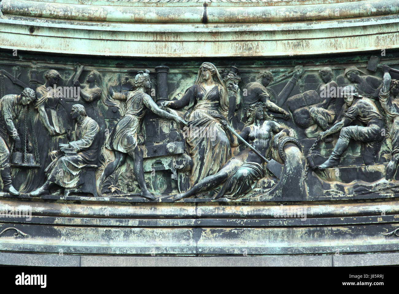 monument opera square Dresden relief emperor king constructor bronze ...
