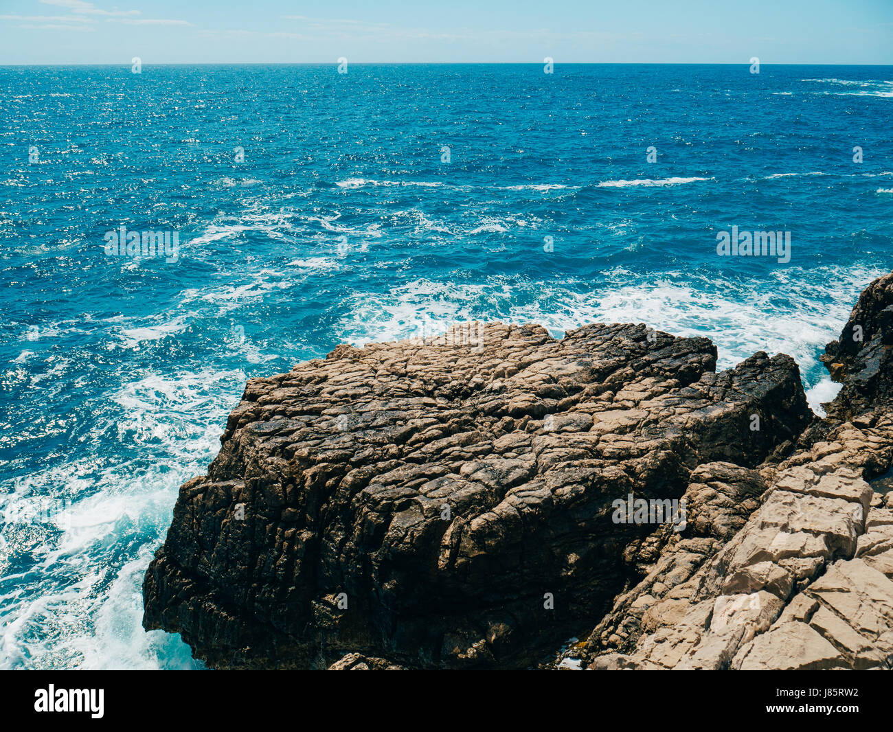 Rocks on the sea in Montenegro. Rocky coast. Wild beach. Dangerous ...