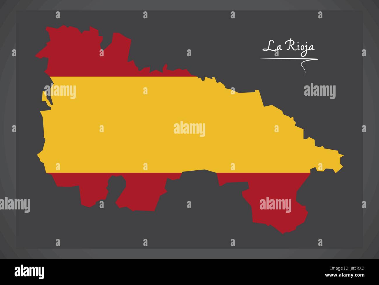 La Rioja map with Spanish national flag illustration Stock Vector Image ...