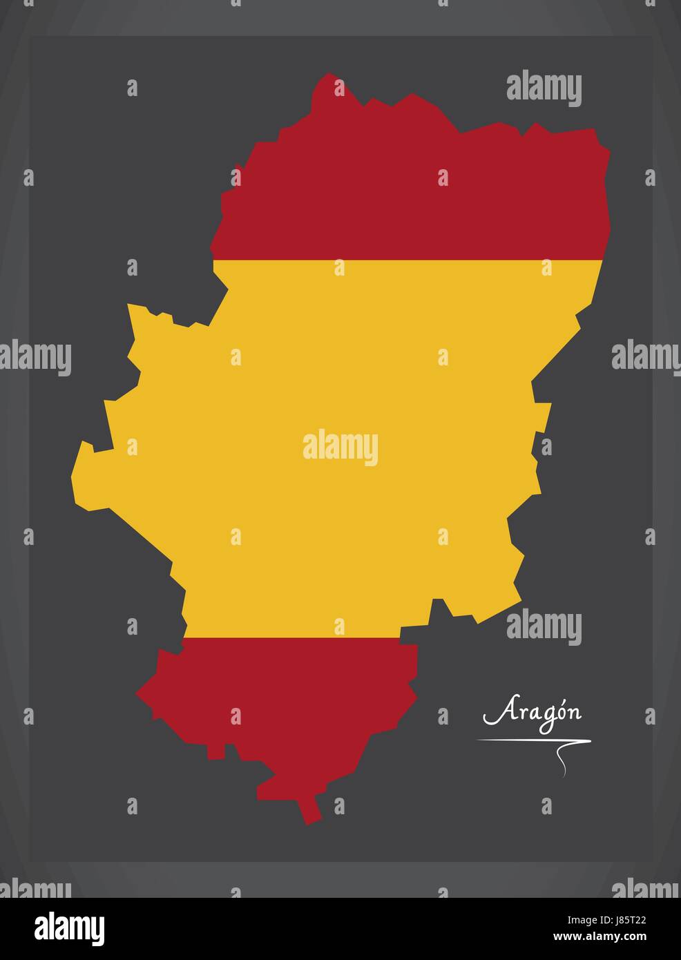Aragon map with Spanish national flag illustration Stock Vector Image & Art - Alamy