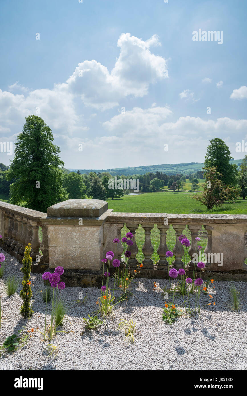 Newly planted terrace at Thornbridge hall gardens near Great Longstone ...