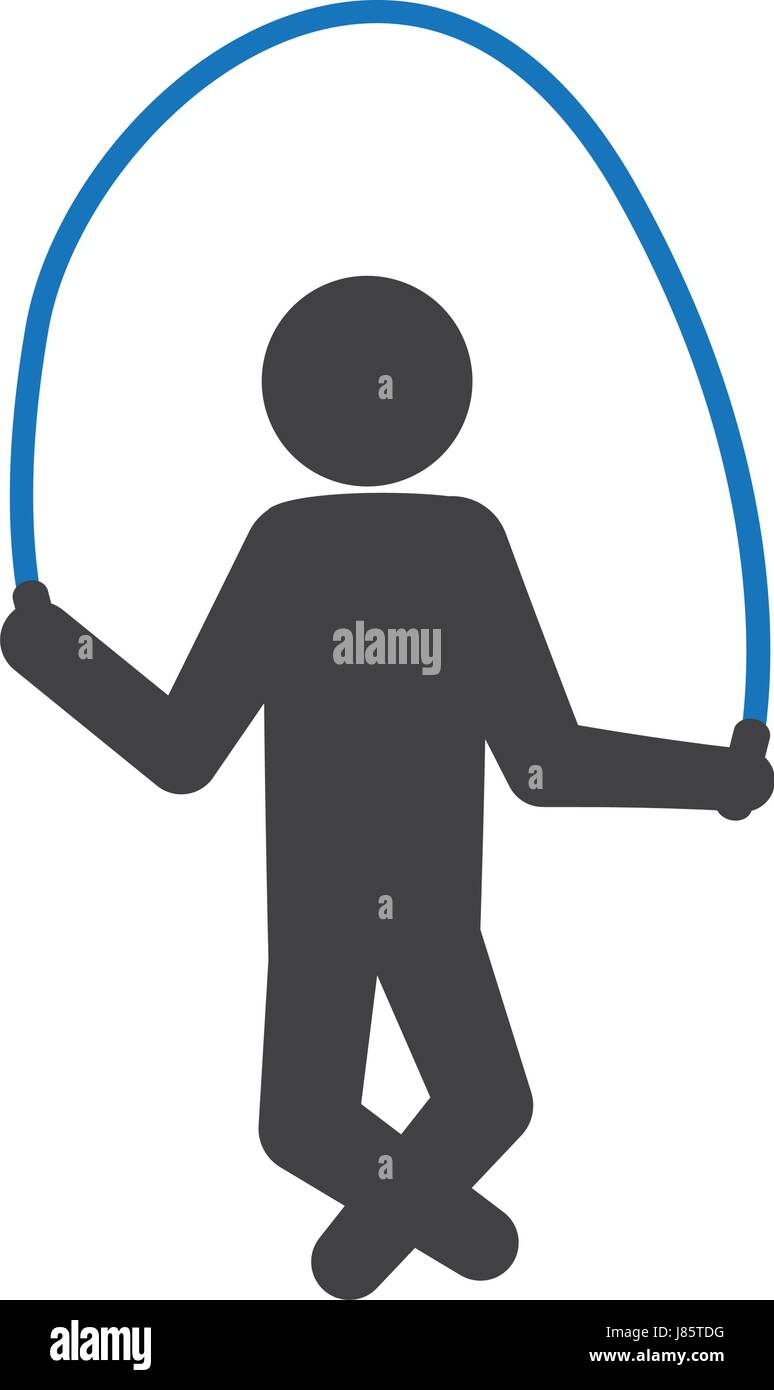 pictogram man jumping rope workout Stock Vector Image & Art - Alamy