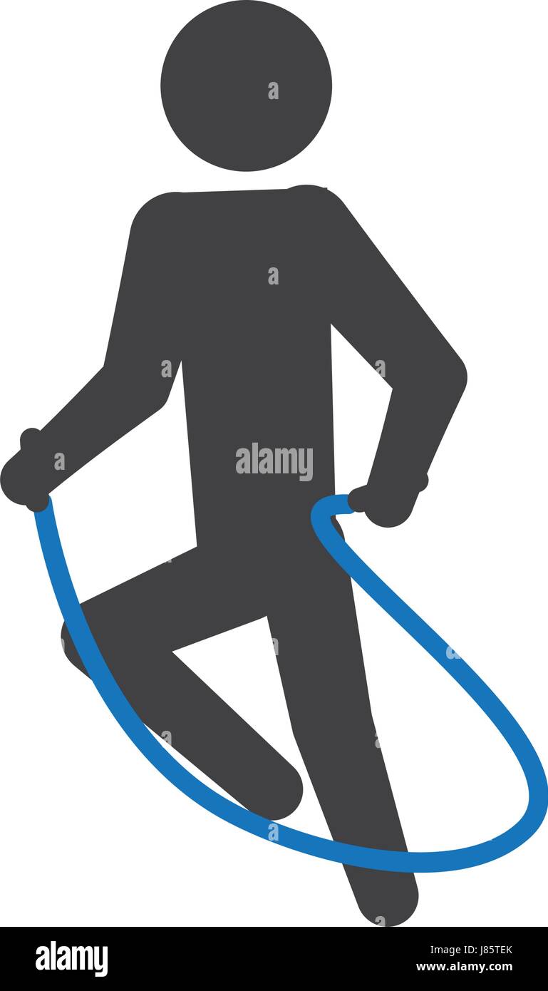 pictogram man jumping rope workout Stock Vector Image & Art - Alamy
