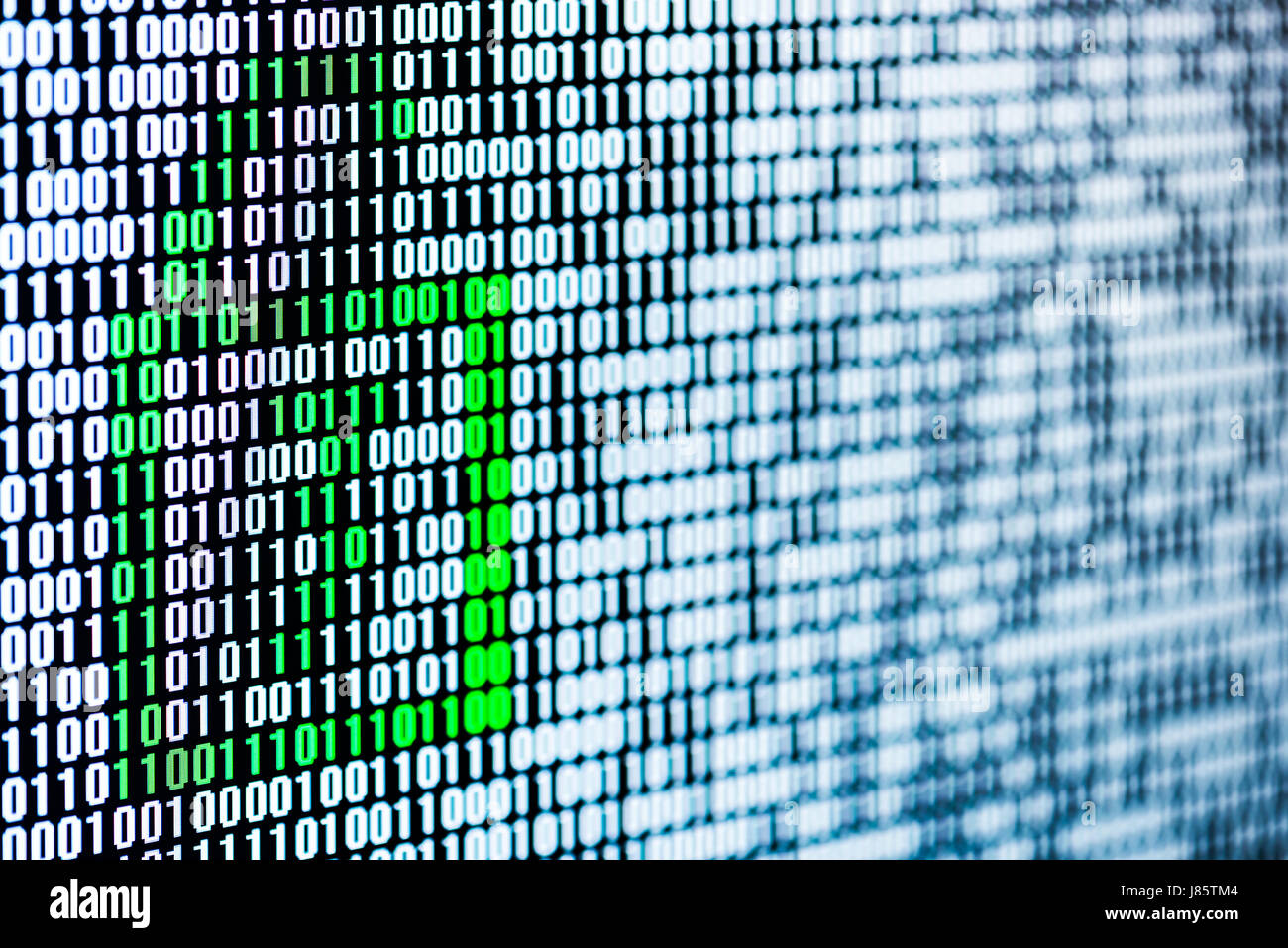 unlocked green locker in a binary sequence figuring uncrypted data on ...