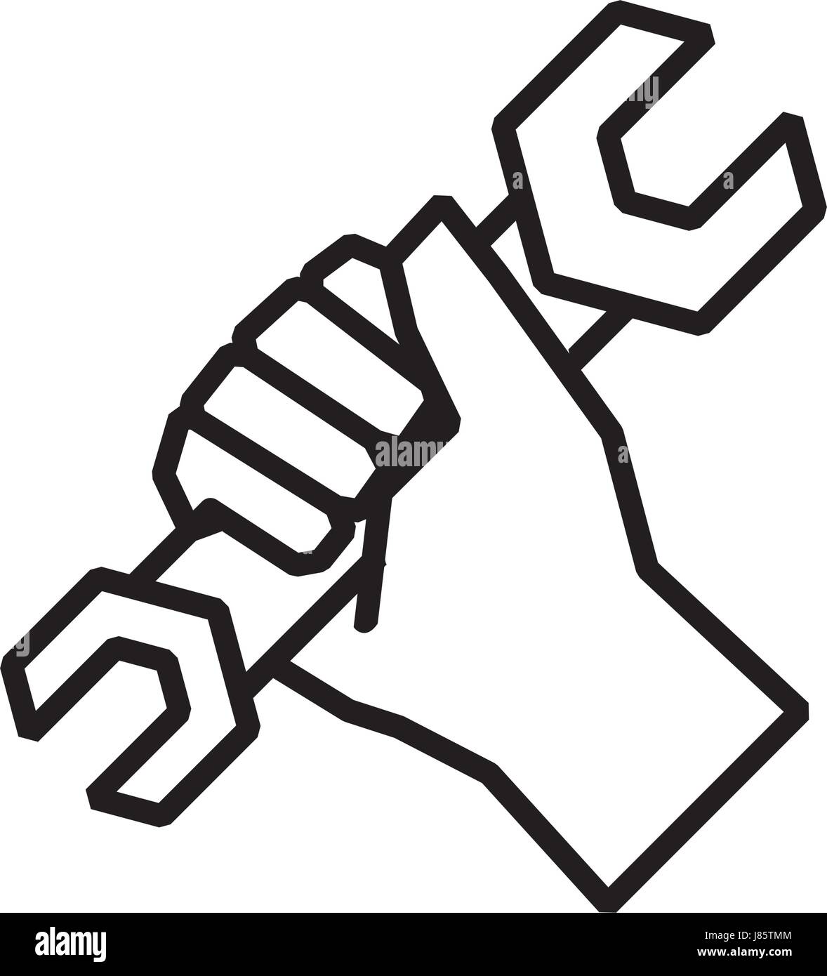 man hand with tool repair hand drawn Stock Vector Image & Art - Alamy