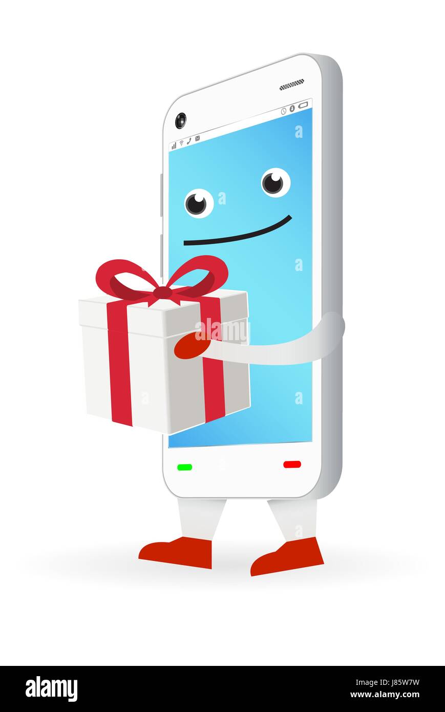 Box woman phone Cut Out Stock Images & Pictures - Alamy