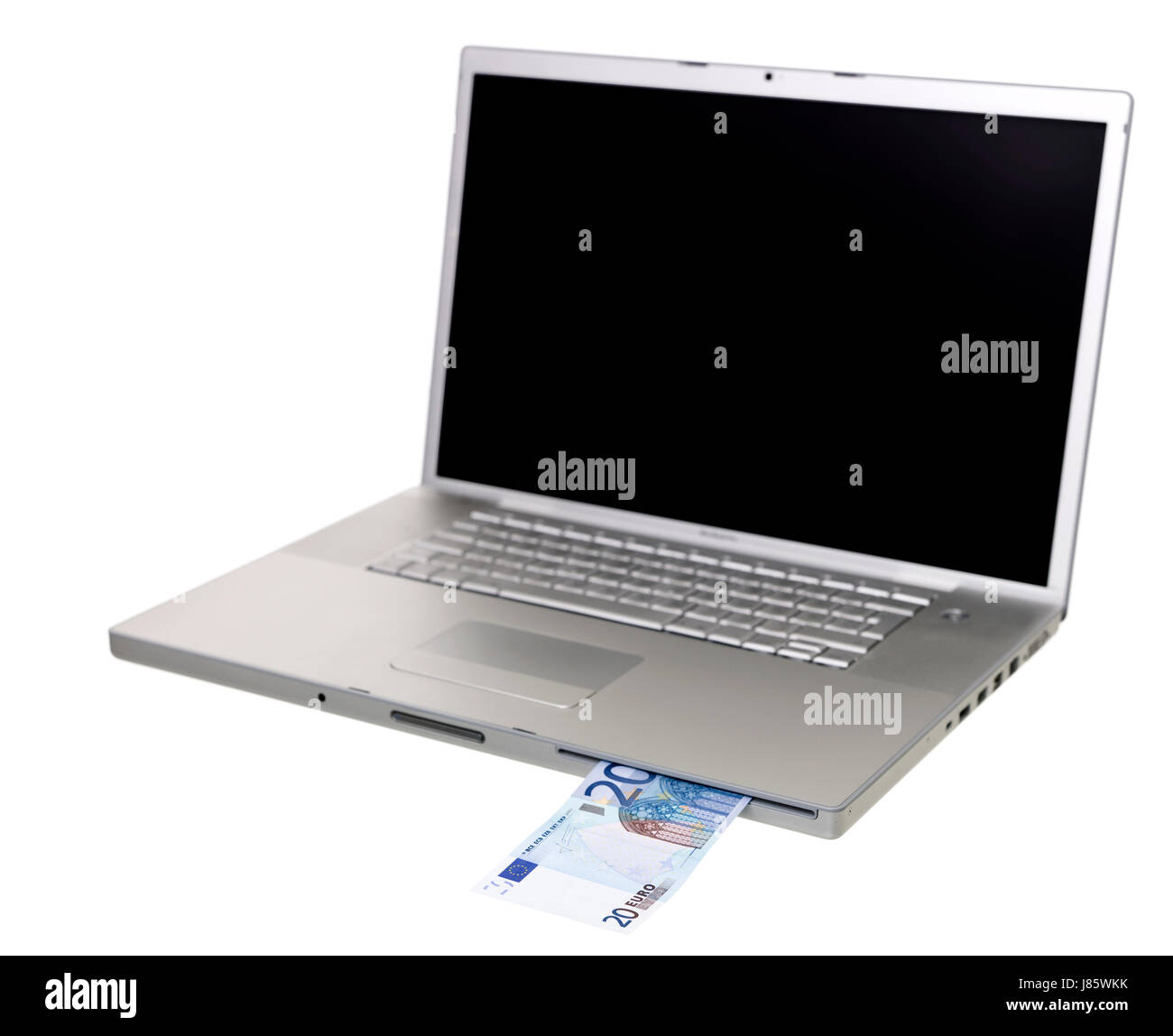 laptop notebook computers computer isolated currency euro europe square ...