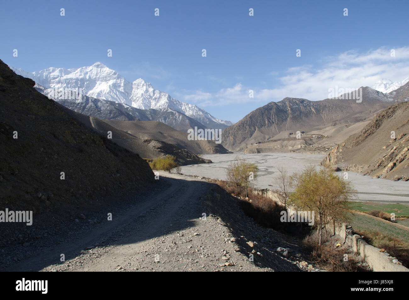 asia ravine river bed nepal mustang himalayas blue travel stone field ...