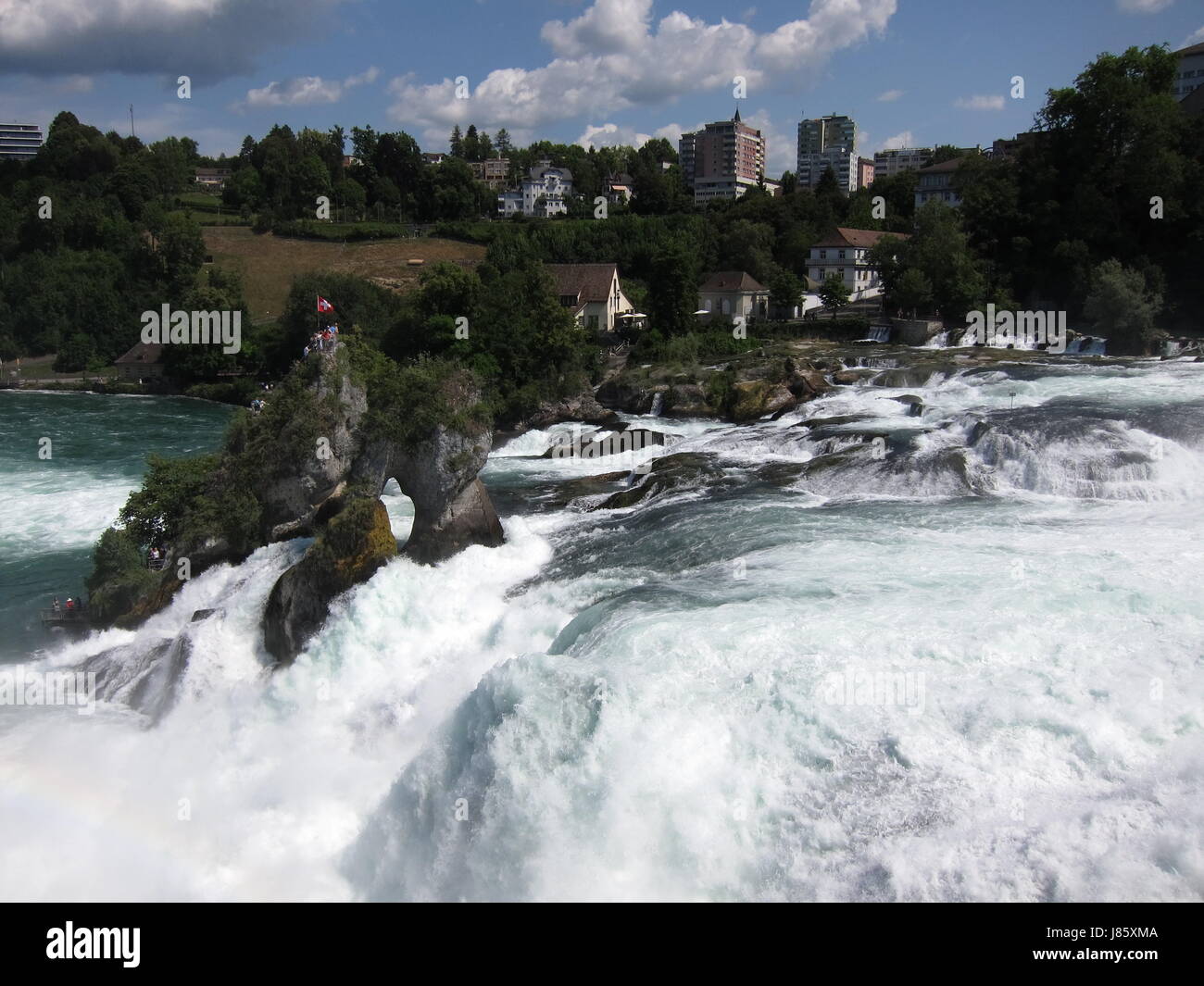 rhine switzerland waterfall river water railway locomotive train engine ...