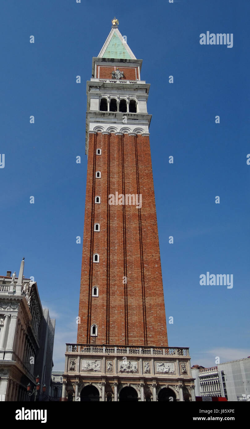 tower venice square brick bell italy tower religion city town monument ...