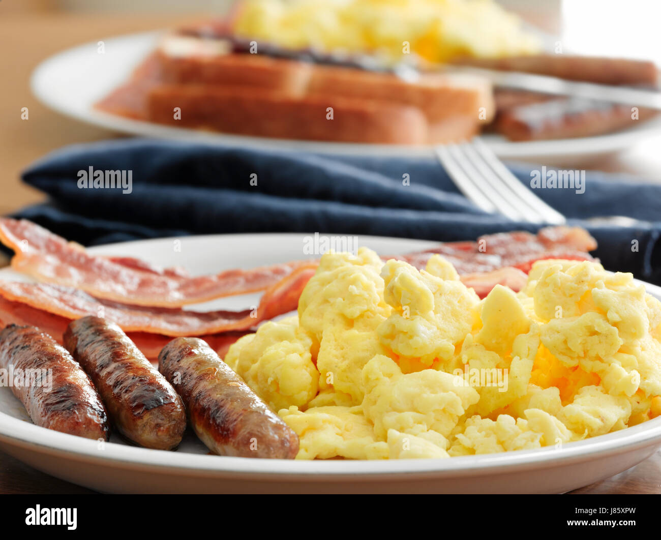 food aliment sausage dish meal eggs bacon breakfeast breakfast ...